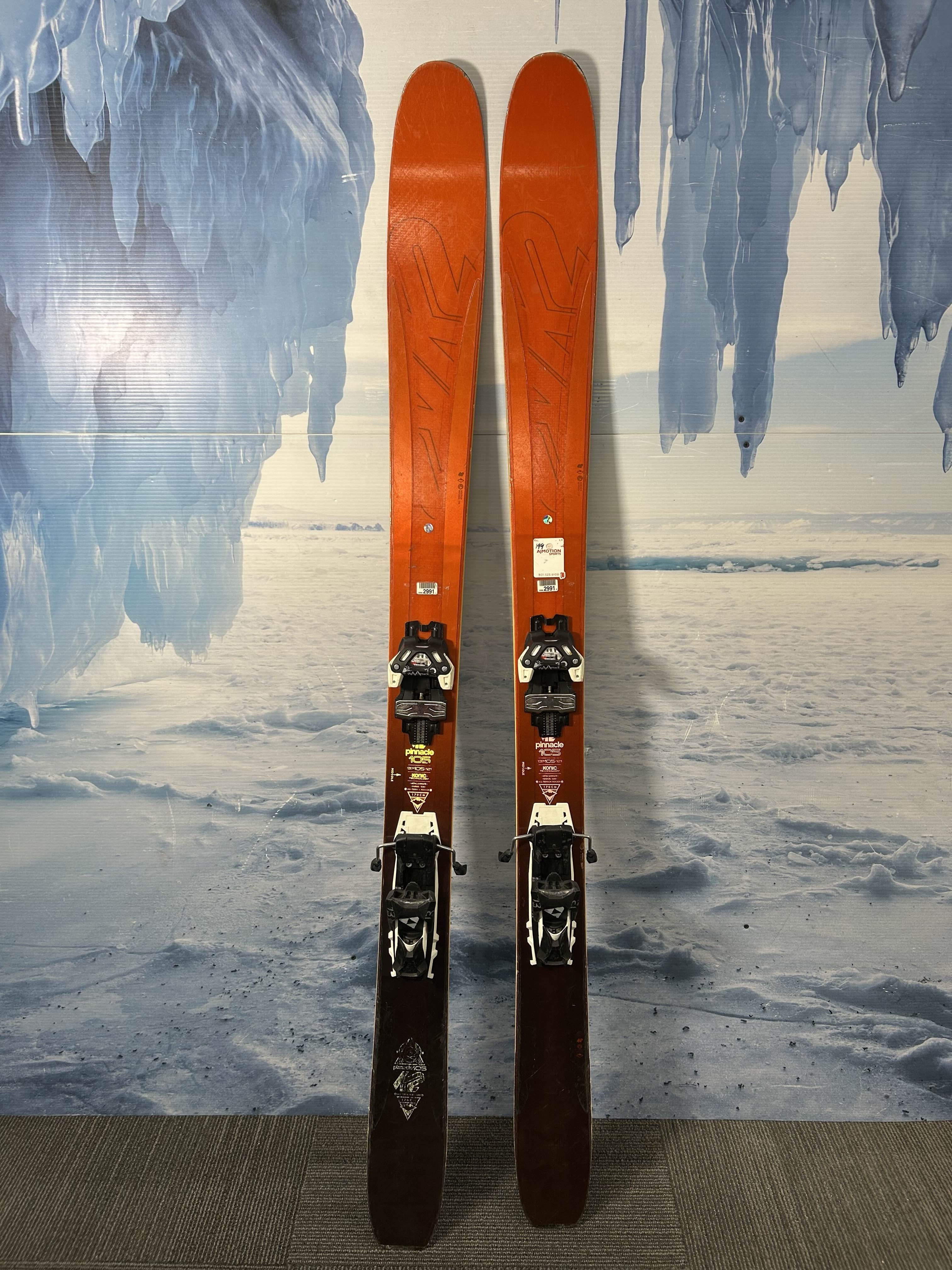 Used K2 Pinnacle 105 Ski w/ Fischer Attack 13 Demo Bindings - 170CM ...