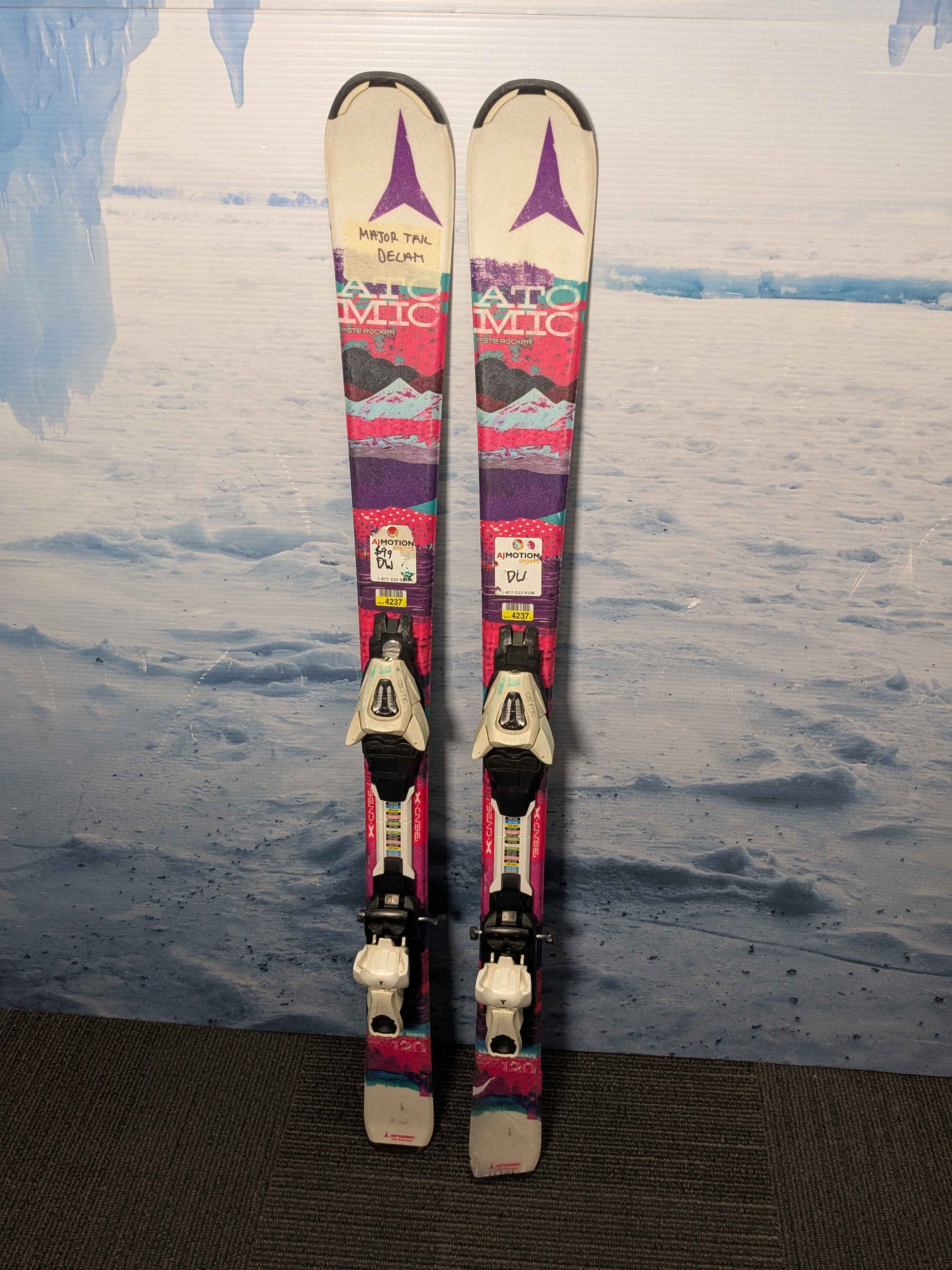 Used Atomic Vantage Girl Bend X Jr Kids Ski 120cm w/ Atomic XTE 4.5 De ...